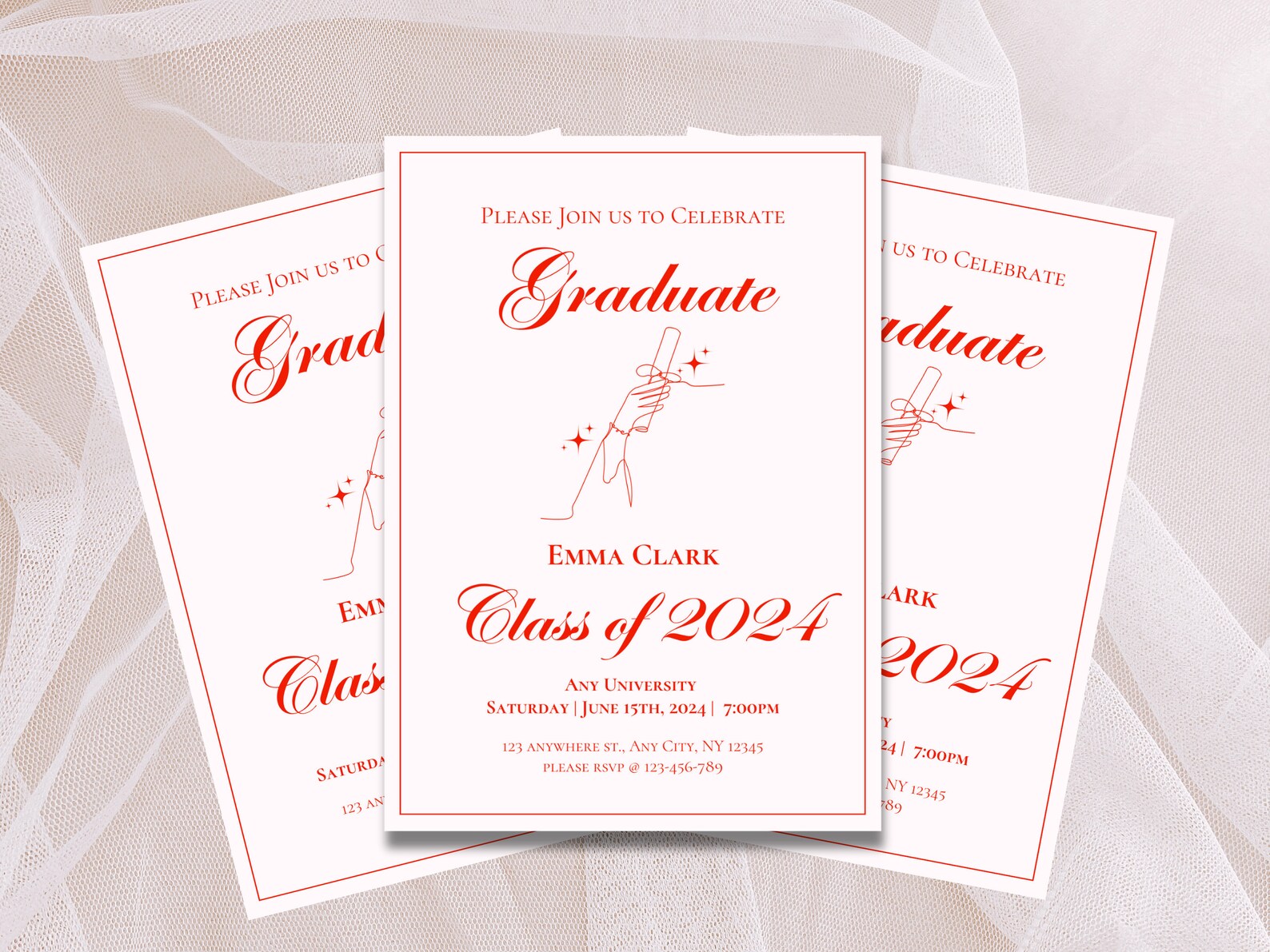 GRADUATION INVITATION TEMPLATE | Congrats Grad, Graduation Invites ...