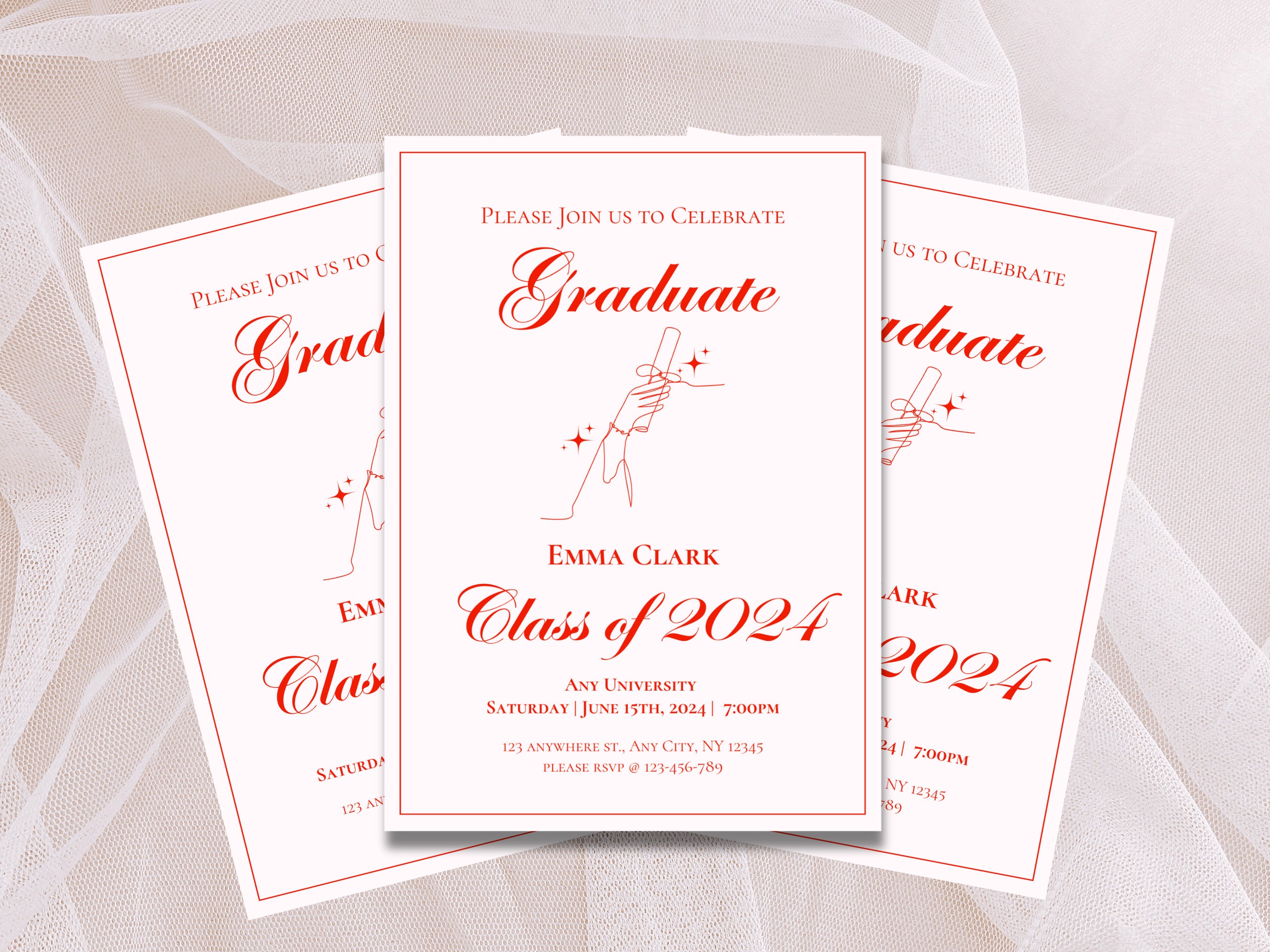 GRADUATION INVITATION TEMPLATE | Congrats Grad, Graduation Invites ...