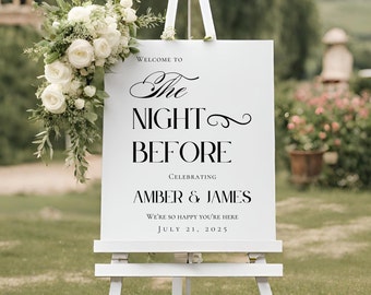 The Night Before Sign, Rehearsal Dinner Sign, Rehearsal Dinner Welcome ...