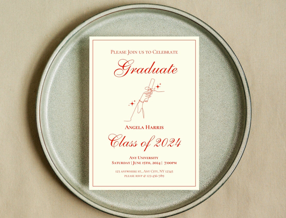 Graduation Invitation TEMPLATE | CONGRATS GRAD | Graduation Invites ...