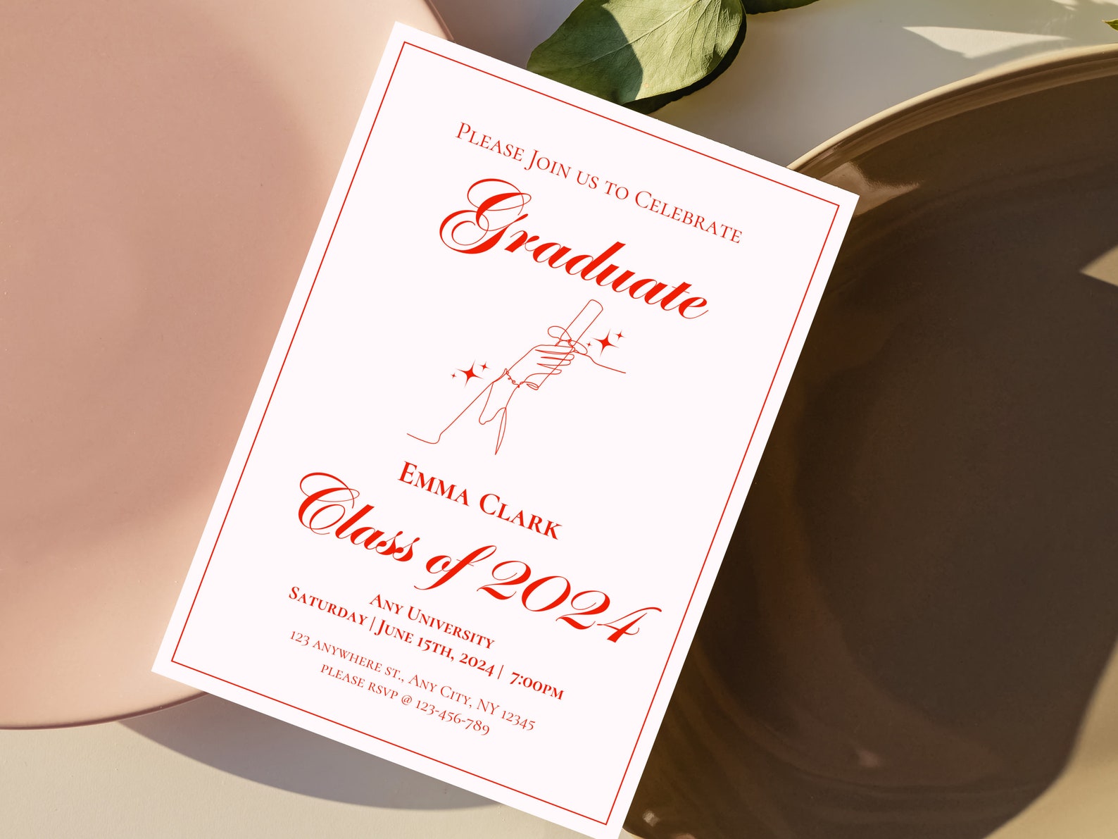 GRADUATION INVITATION TEMPLATE | Congrats Grad, Graduation Invites ...