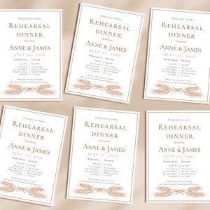 RUSTIC REHEARSAL DINNER Invitation | Rustic Wedding Invitation Template ...