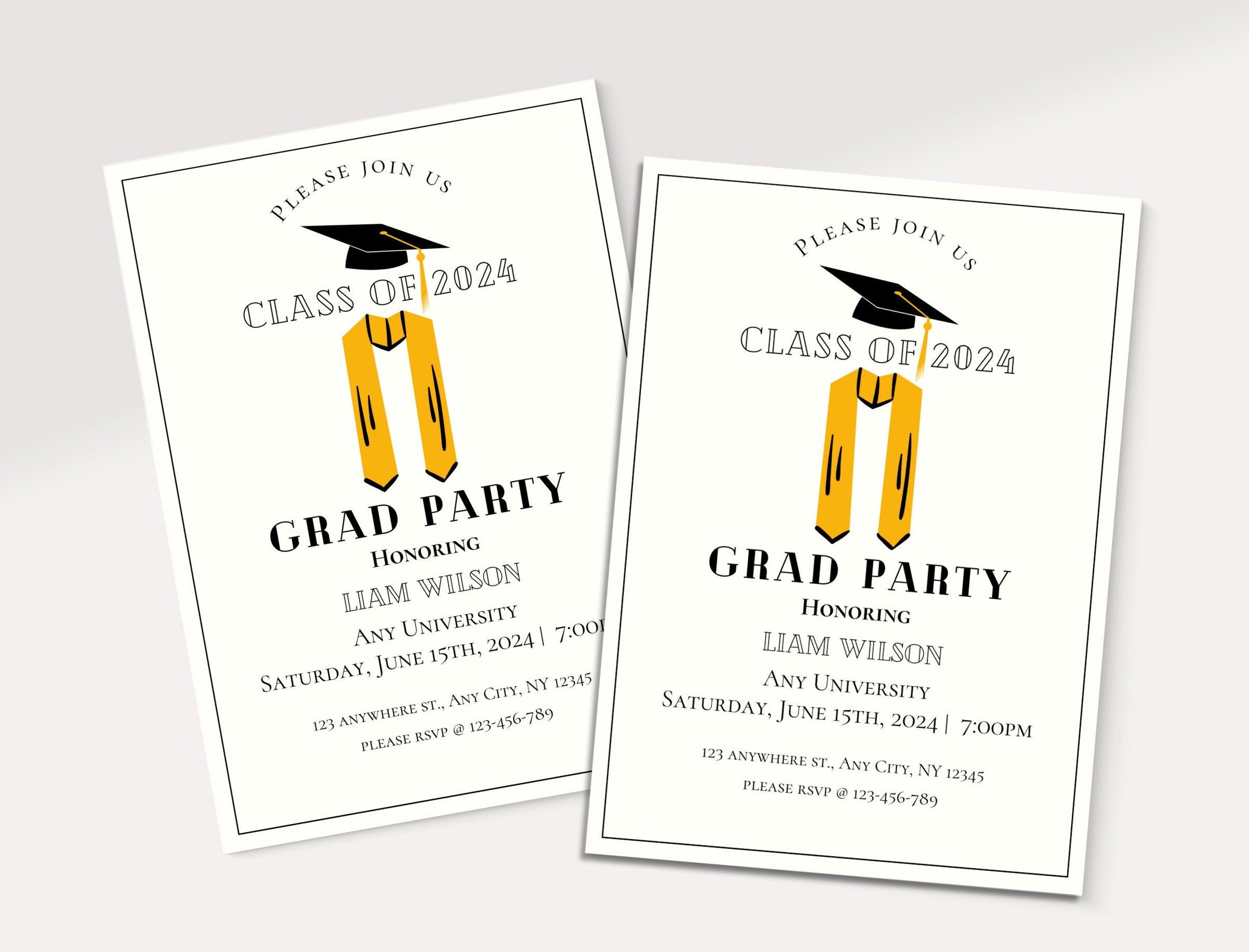 GRADUATION INVITATION TEMPLATE | Congrats Grad, Graduation Invites ...