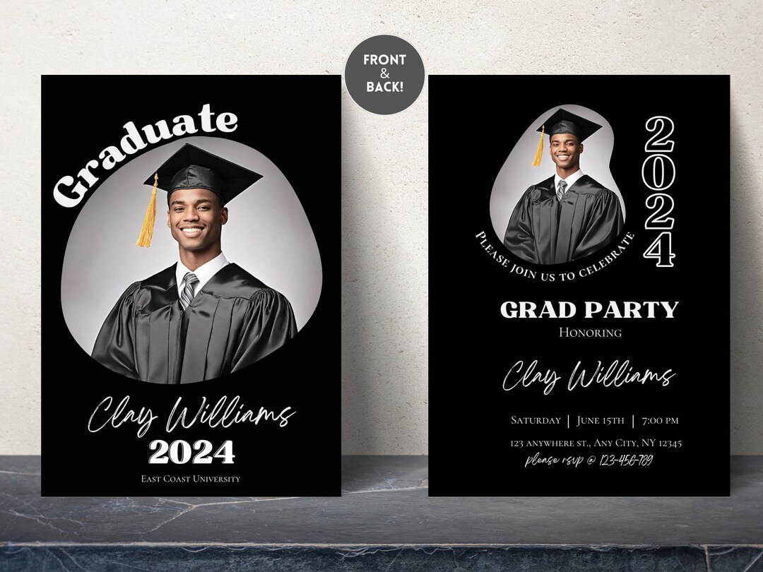 GRADUATION INVITATION TEMPLATE Congrats Grad, Graduation Invites ...