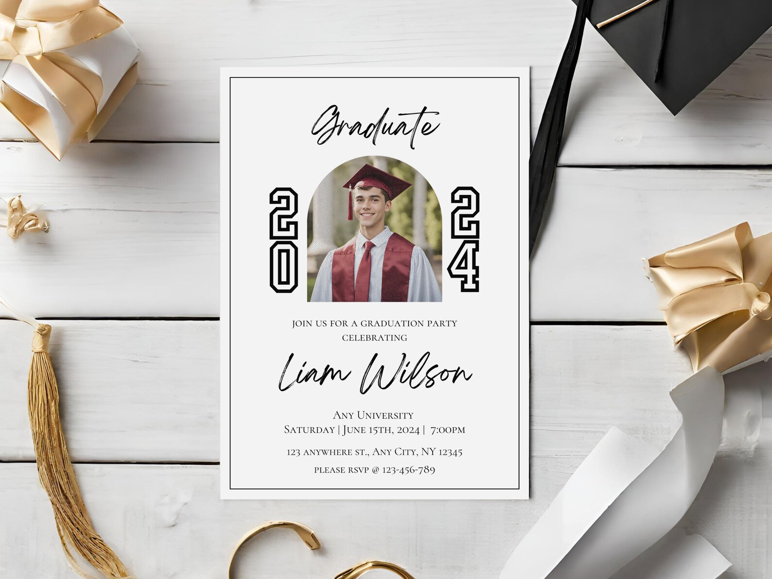 GRADUATION INVITATION TEMPLATE | Congrats Grad, Graduation Invites ...
