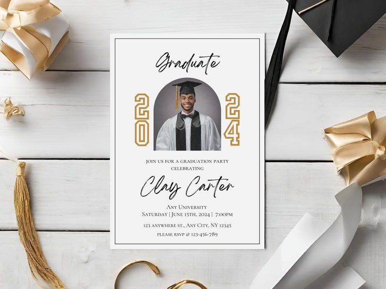 GRADUATION INVITATION TEMPLATE | Congrats Grad, Graduation Invites ...