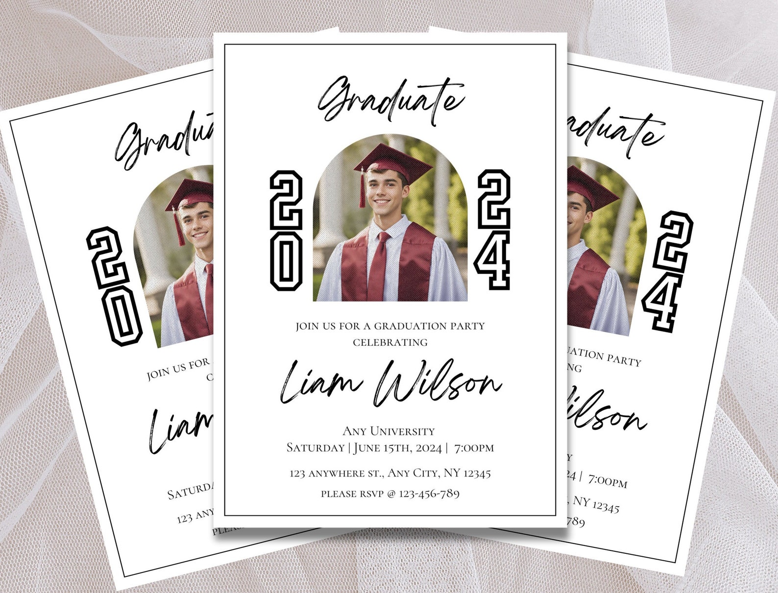 GRADUATION INVITATION TEMPLATE | Congrats Grad, Graduation Invites ...