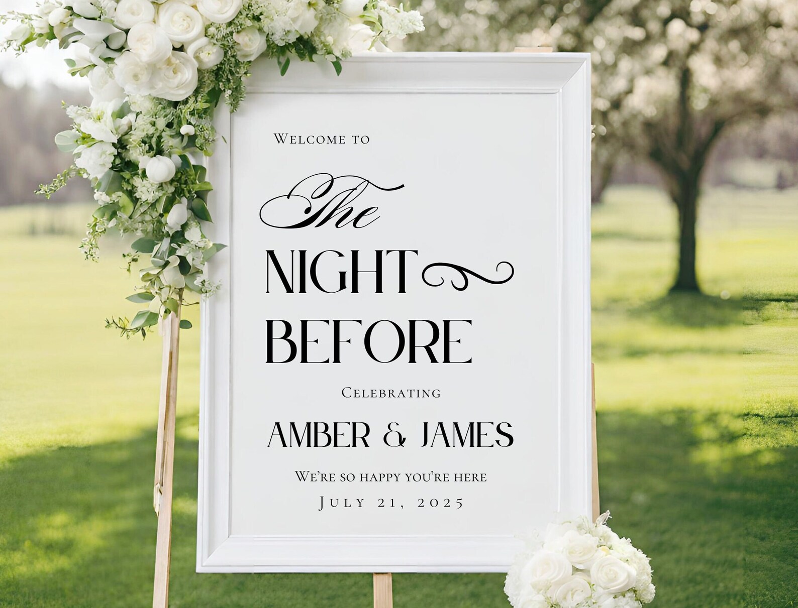 REHEARSAL DINNER SIGN | Modern, the Night Before Welcome Sign ...