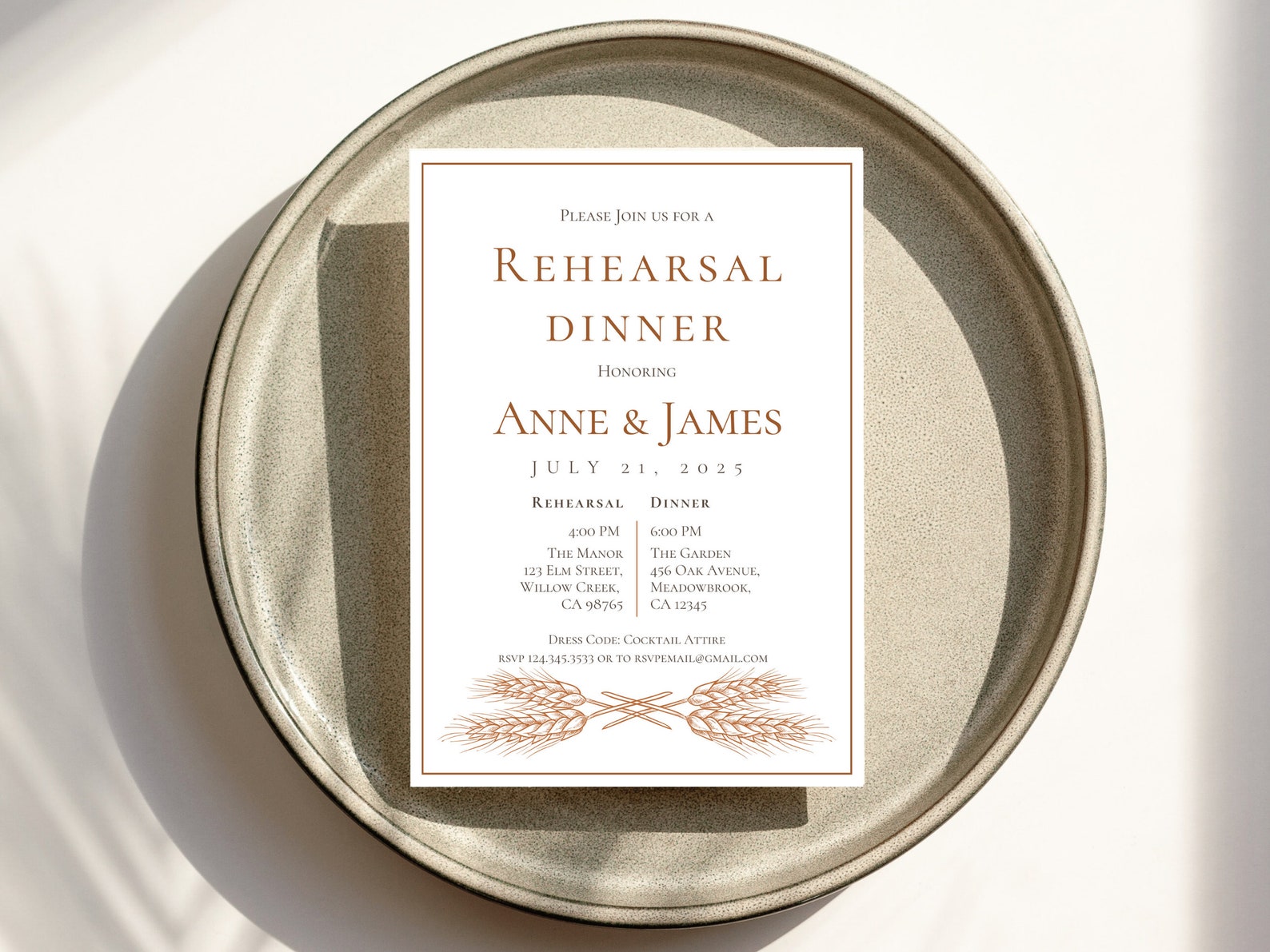 RUSTIC REHEARSAL DINNER Invitation Rustic Wedding Invitation Template ...