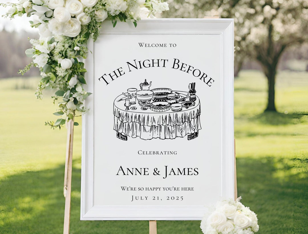 REHEARSAL DINNER SIGN the Night Before Welcome Sign, Rehearsal Dinner ...
