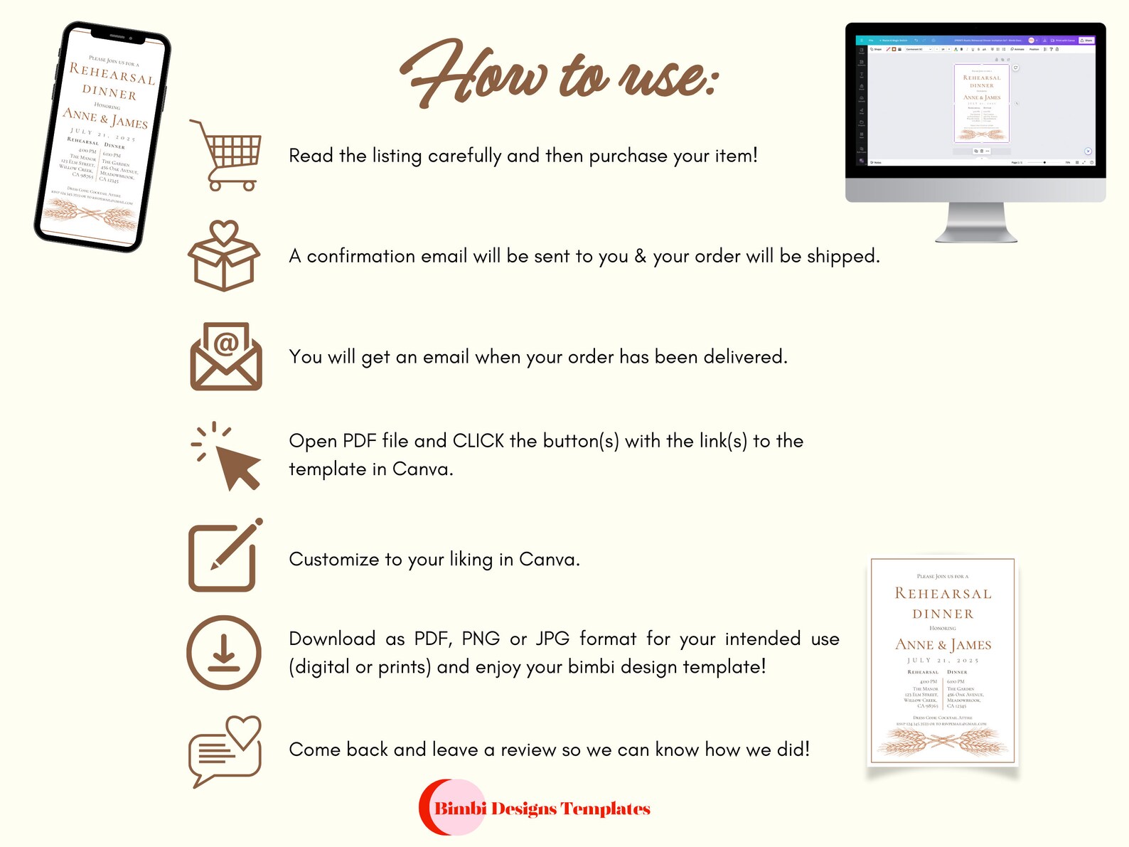 RUSTIC REHEARSAL DINNER Invitation Rustic Wedding Invitation Template ...