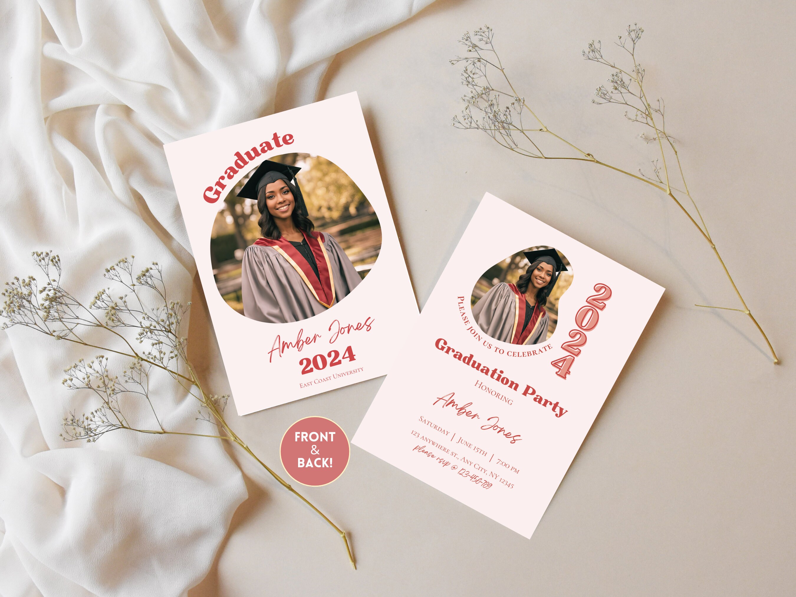 GRADUATION INVITATION TEMPLATE | Congrats Grad, Graduation Invites ...
