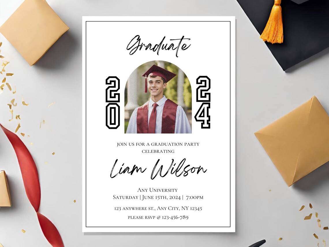 GRADUATION INVITATION TEMPLATE | Congrats Grad, Graduation Invites ...
