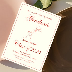 Graduation Invitation TEMPLATE | CONGRATS GRAD | Graduation Invites ...