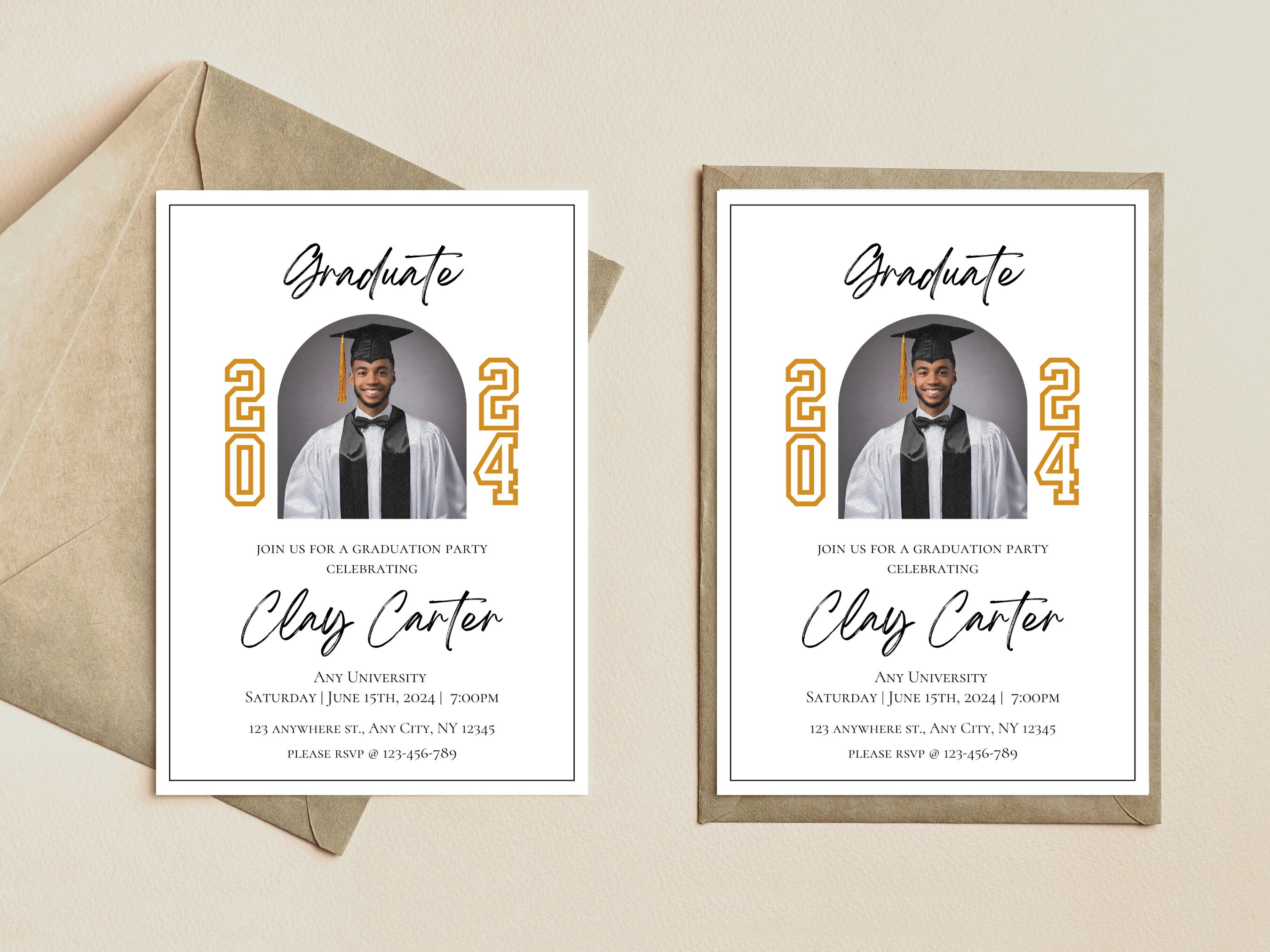 GRADUATION INVITATION TEMPLATE | Congrats Grad, Graduation Invites ...