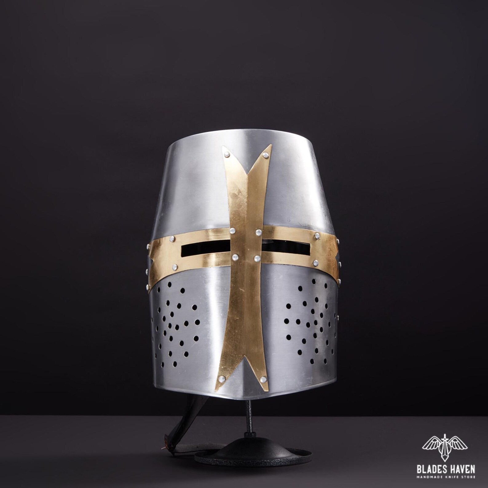 Crusader Helmet || Replica Steel || Armor Helmet || Fully Wearable ...