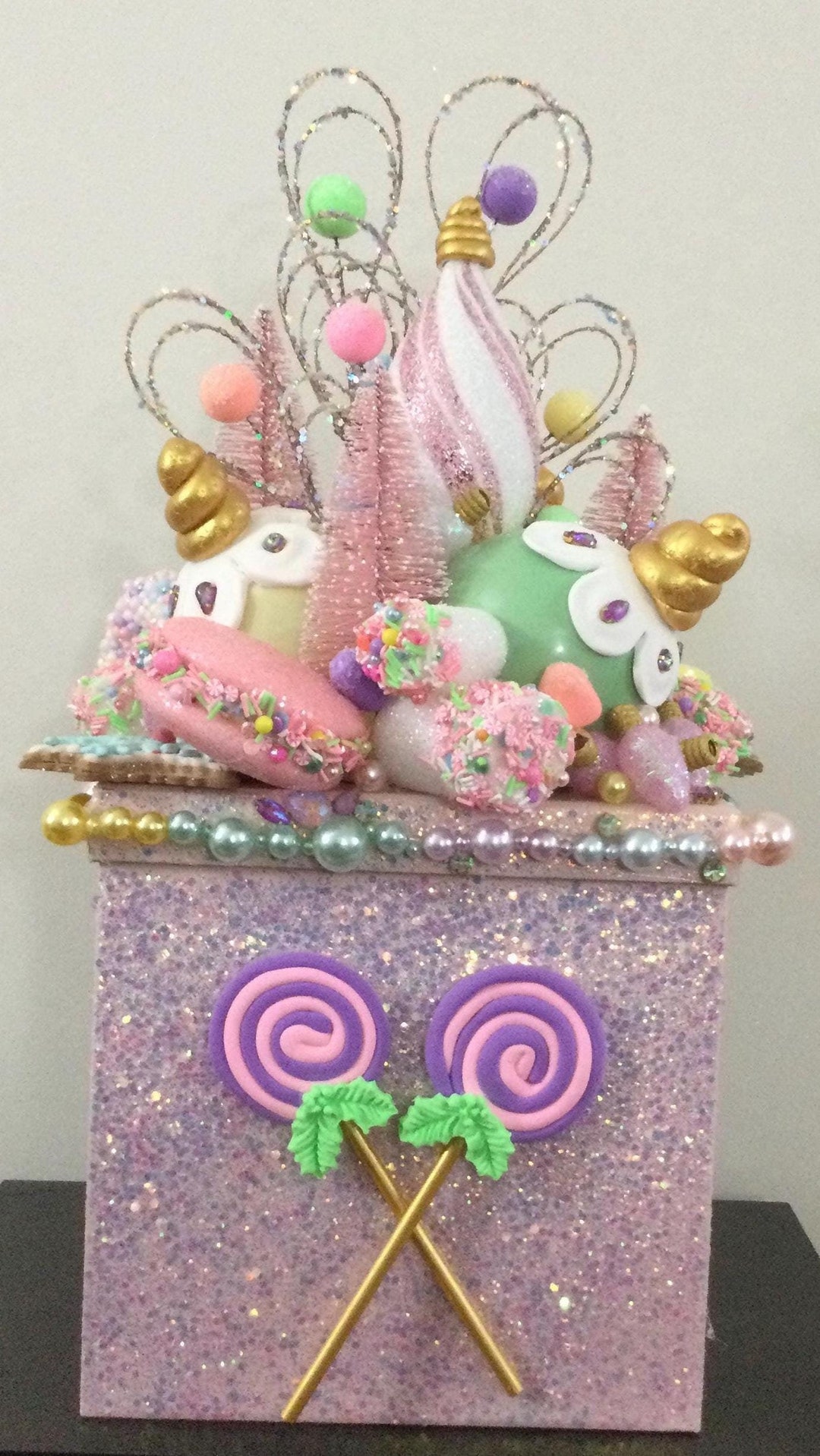Pink Glitter Christmas Candy Land Decoration - Etsy