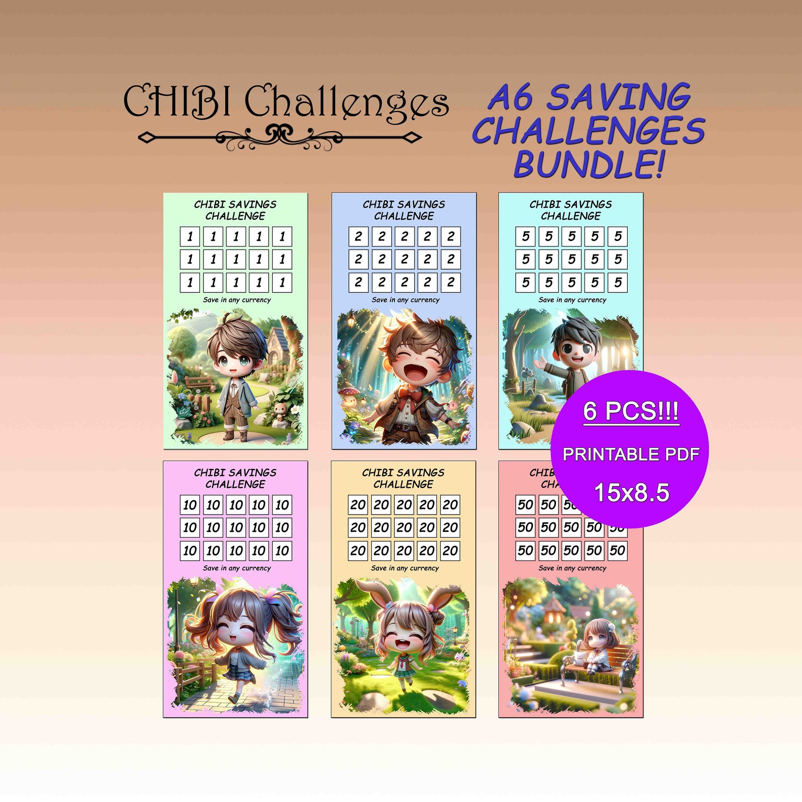 CHIBI Savings Challenge, CHIBI Bundle, Savings Challenge, Digital Money ...
