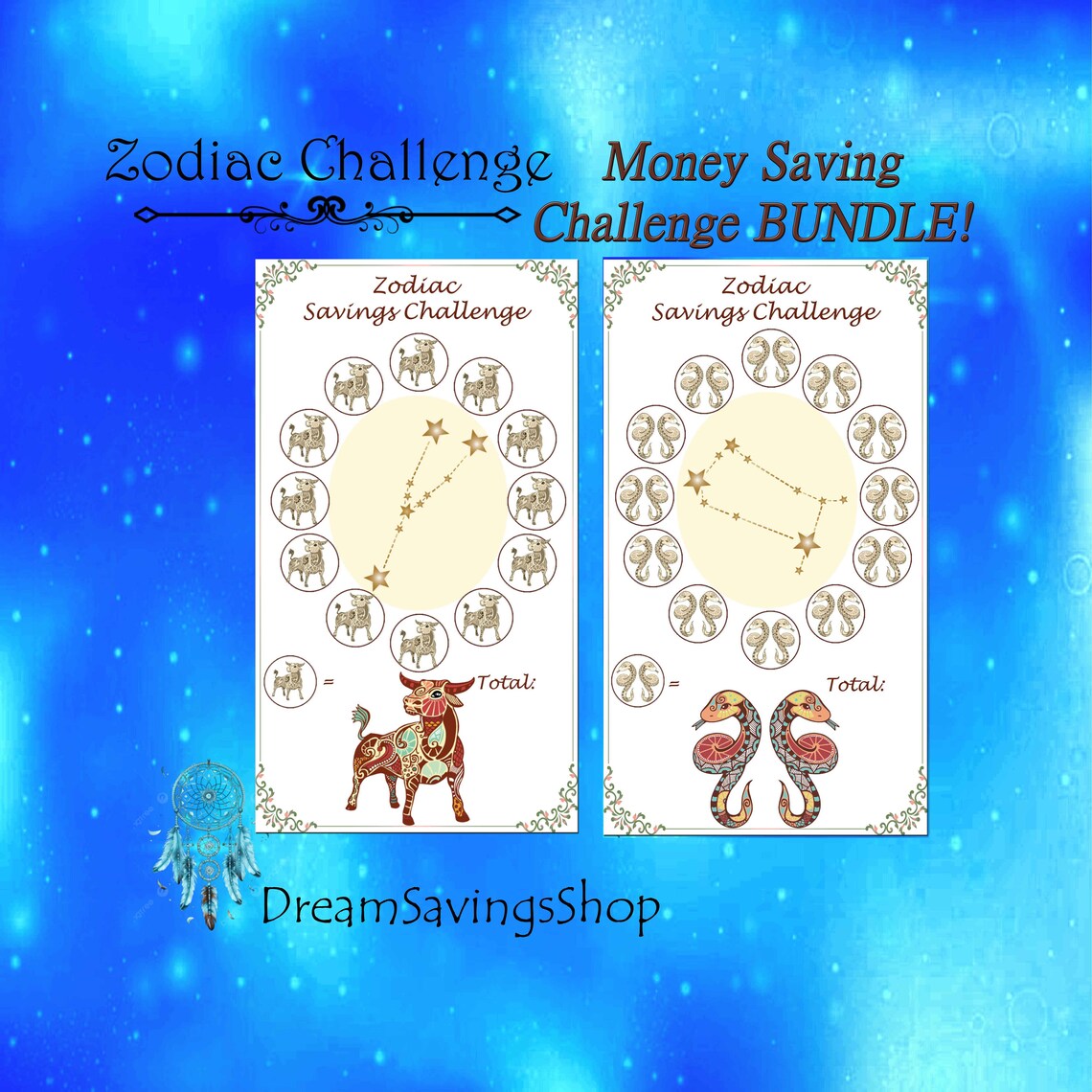 Zodiac Money Challenge Bundle, Zodiac Signs Saving, Money Saving ...