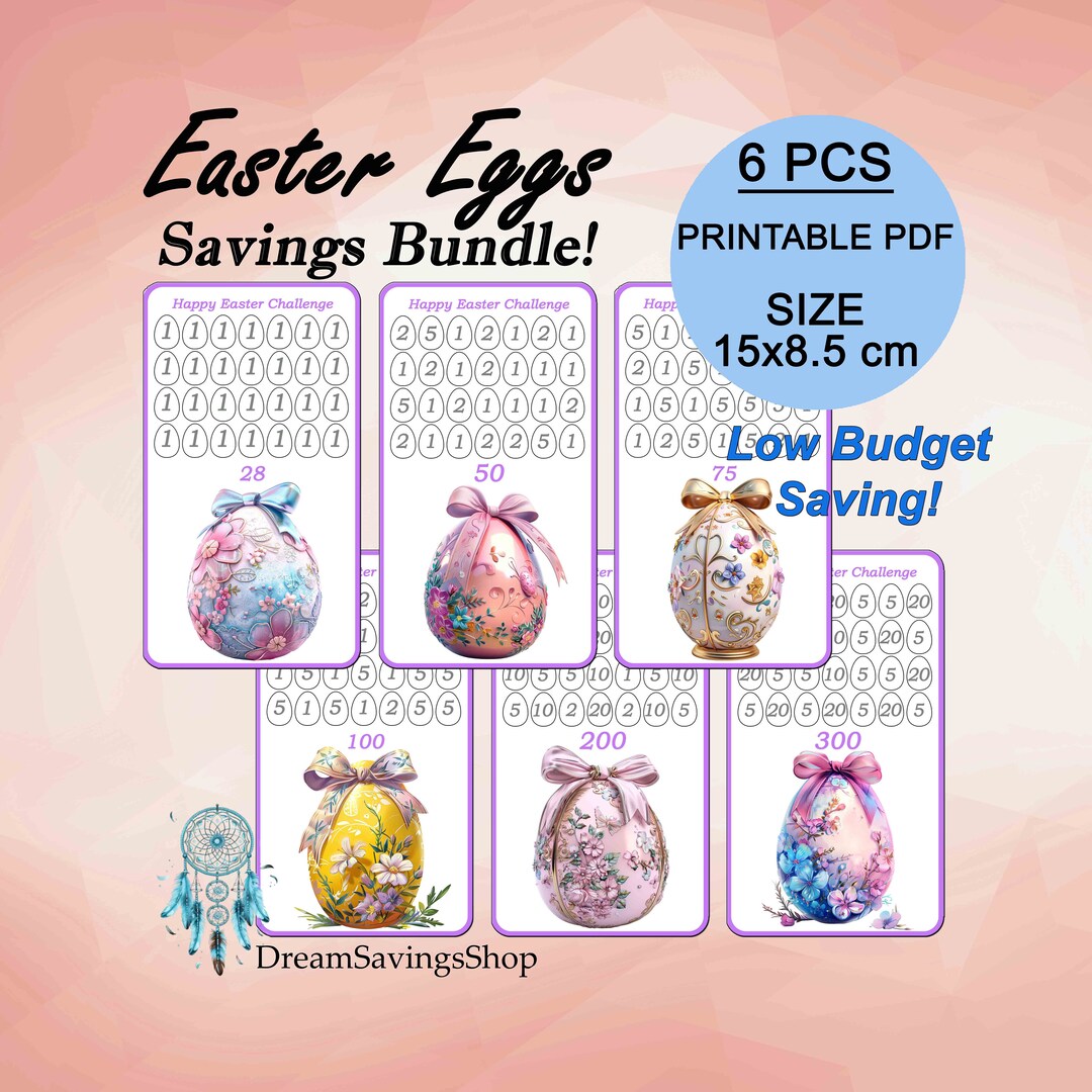 Easter Egg Saving Challenge Bundle, Saving Challenge, Printable Easter ...
