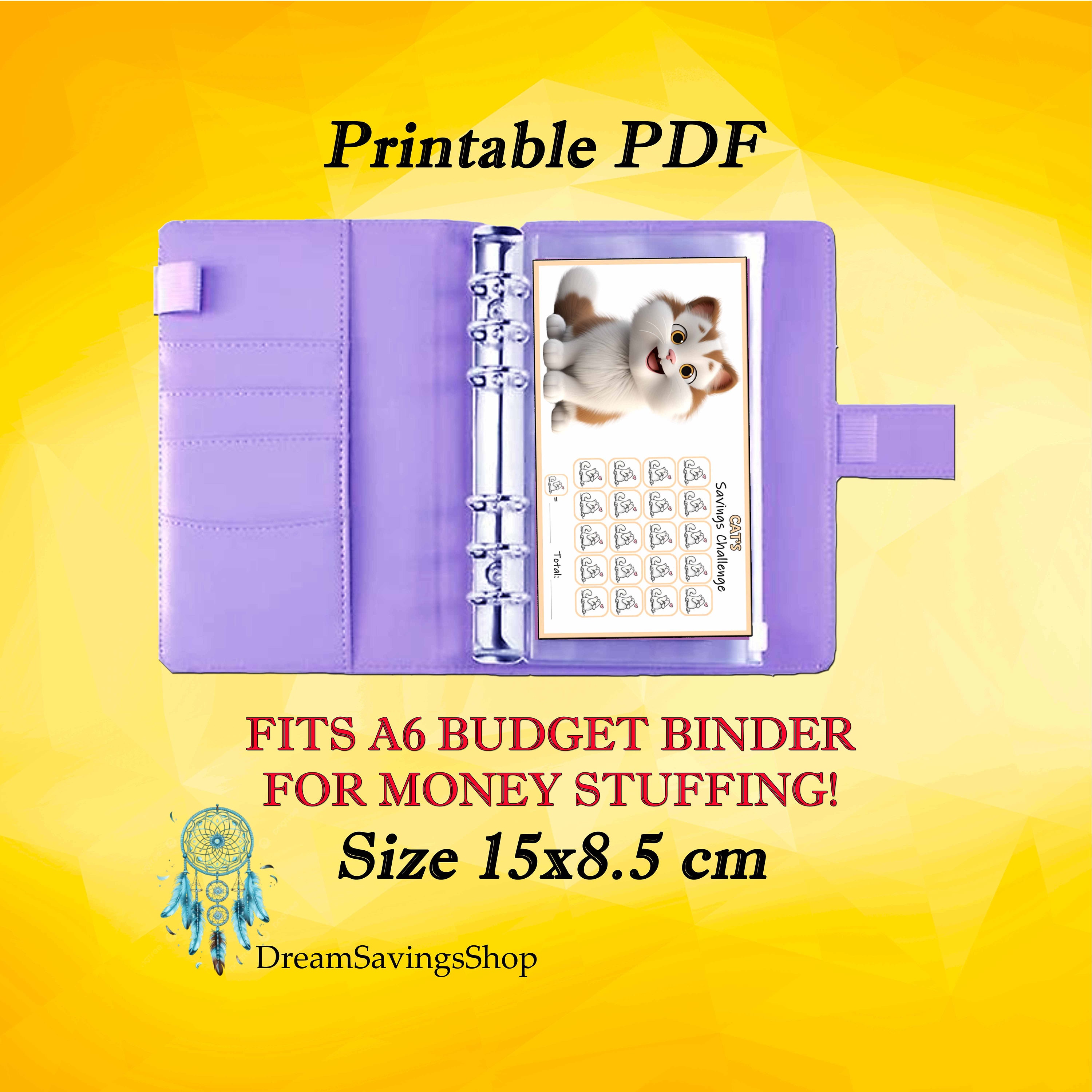 Cat Savings Challenge Bundle, Cat Fund Tracker, Cats Pack, A6 Cat ...