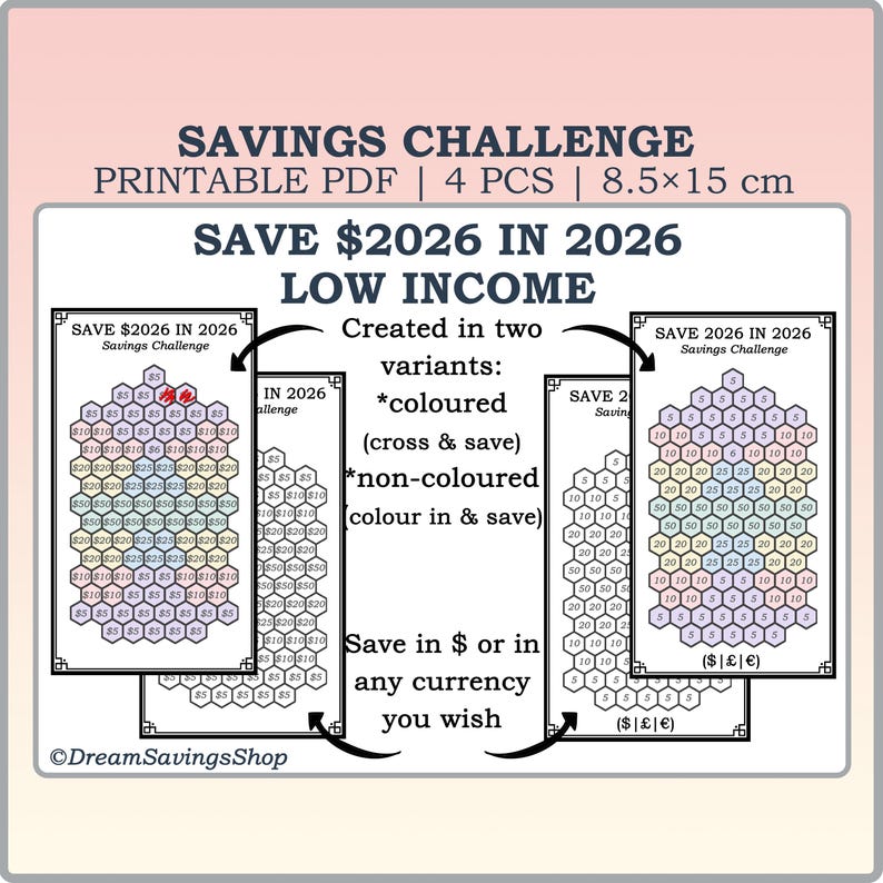 Save 2026 in 2026 Printable Savings Challenge, A6 Budget Binder, A6 ...