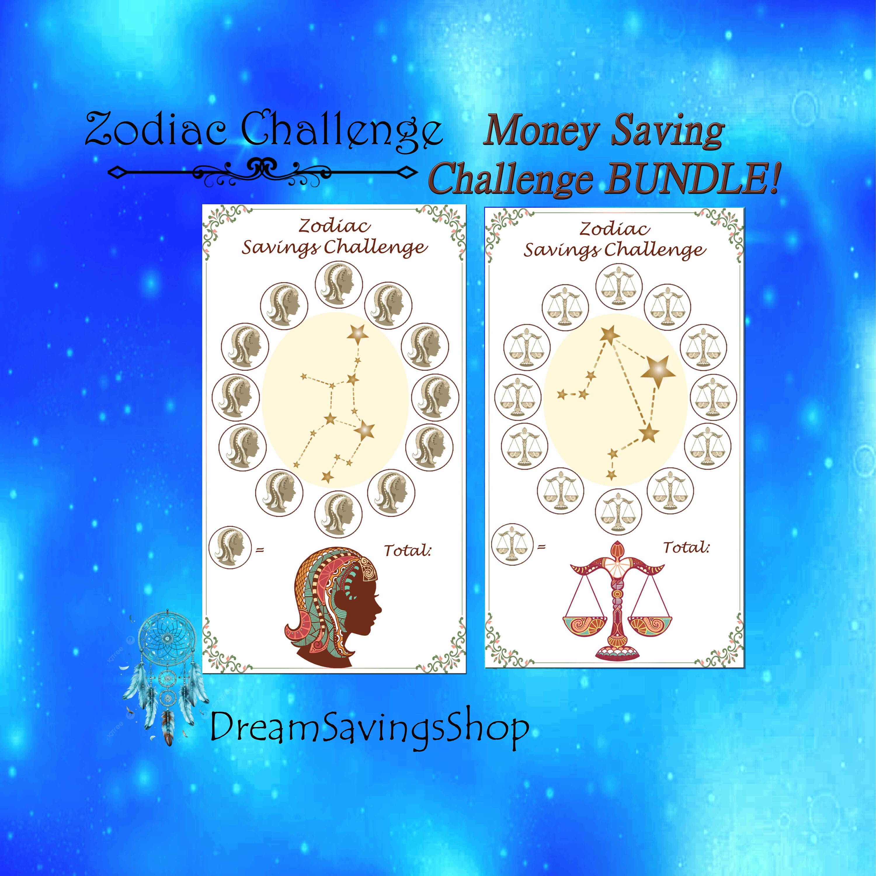 Zodiac Money Challenge Bundle, Zodiac Signs Saving, Money Saving ...