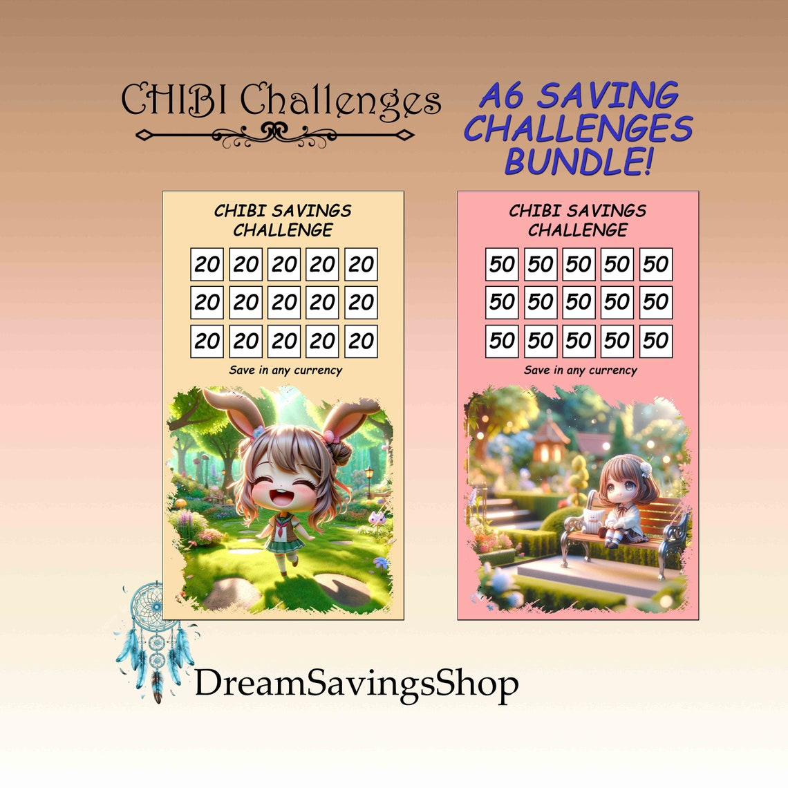 CHIBI Savings Challenge, CHIBI Bundle, Savings Challenge, Digital Money ...