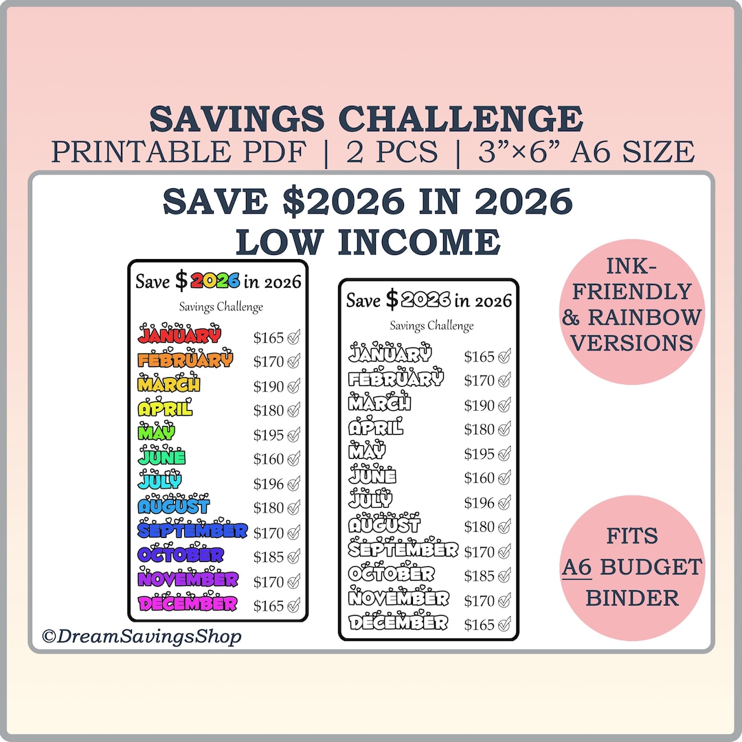 Save 2026 In 2026 Savings Challenge Printable Money Savings Challenge