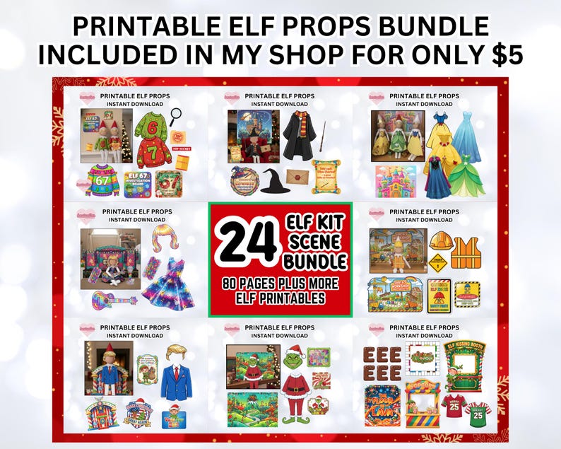Construction Elf Props, Printable Elf Construction Site Props, Elf ...