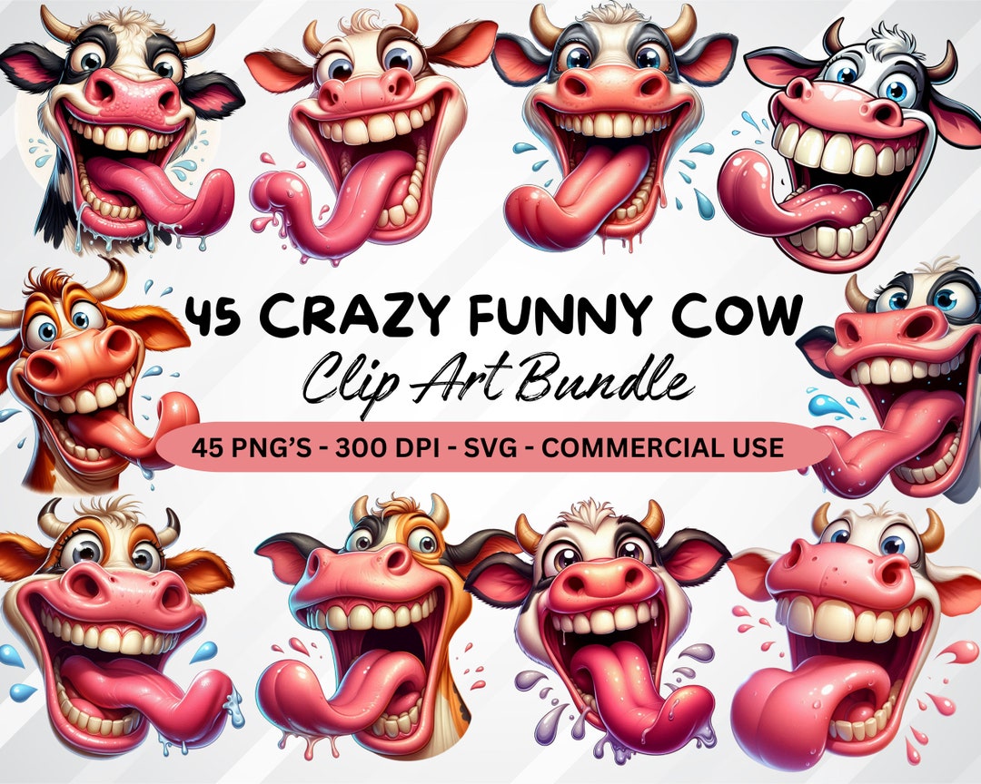 45 Cute and Crazy Cow Clipart, Funny Cow Clipart PNG, Cute Animals ...