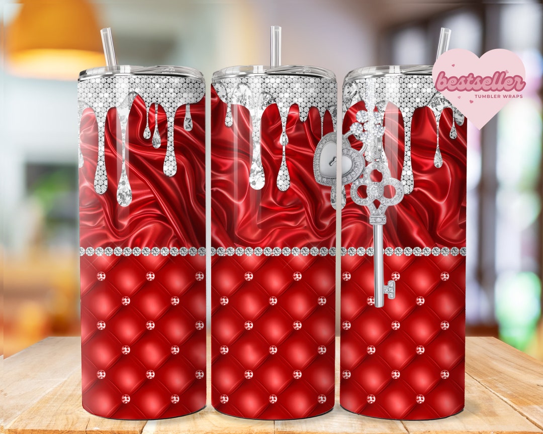 Red Luxury Tumbler Wrap, Glam Bling Tumbler Wrap, Diamond Tumbler Wrap ...