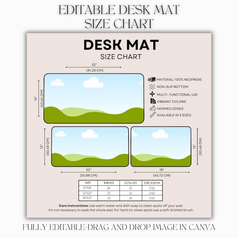Canva Desk Mat Template - Etsy