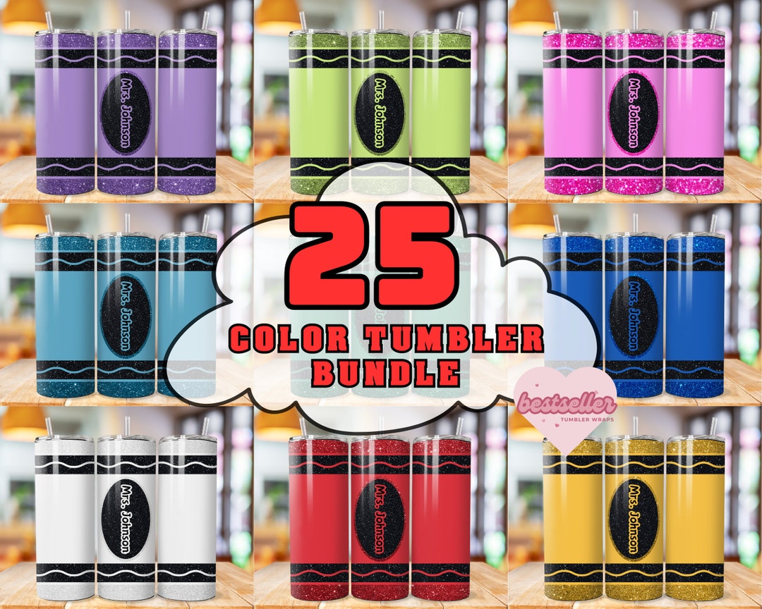 25 Crayon Tumbler, Teacher Tumbler Personalized, Skinny Tumble, Back to ...
