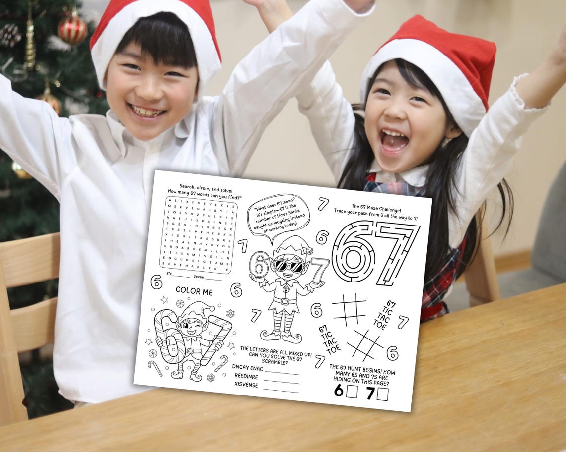 Elf 67 Activity Sheet Printable | Funny Elf Ideas | Elf Arrival Ideas ...