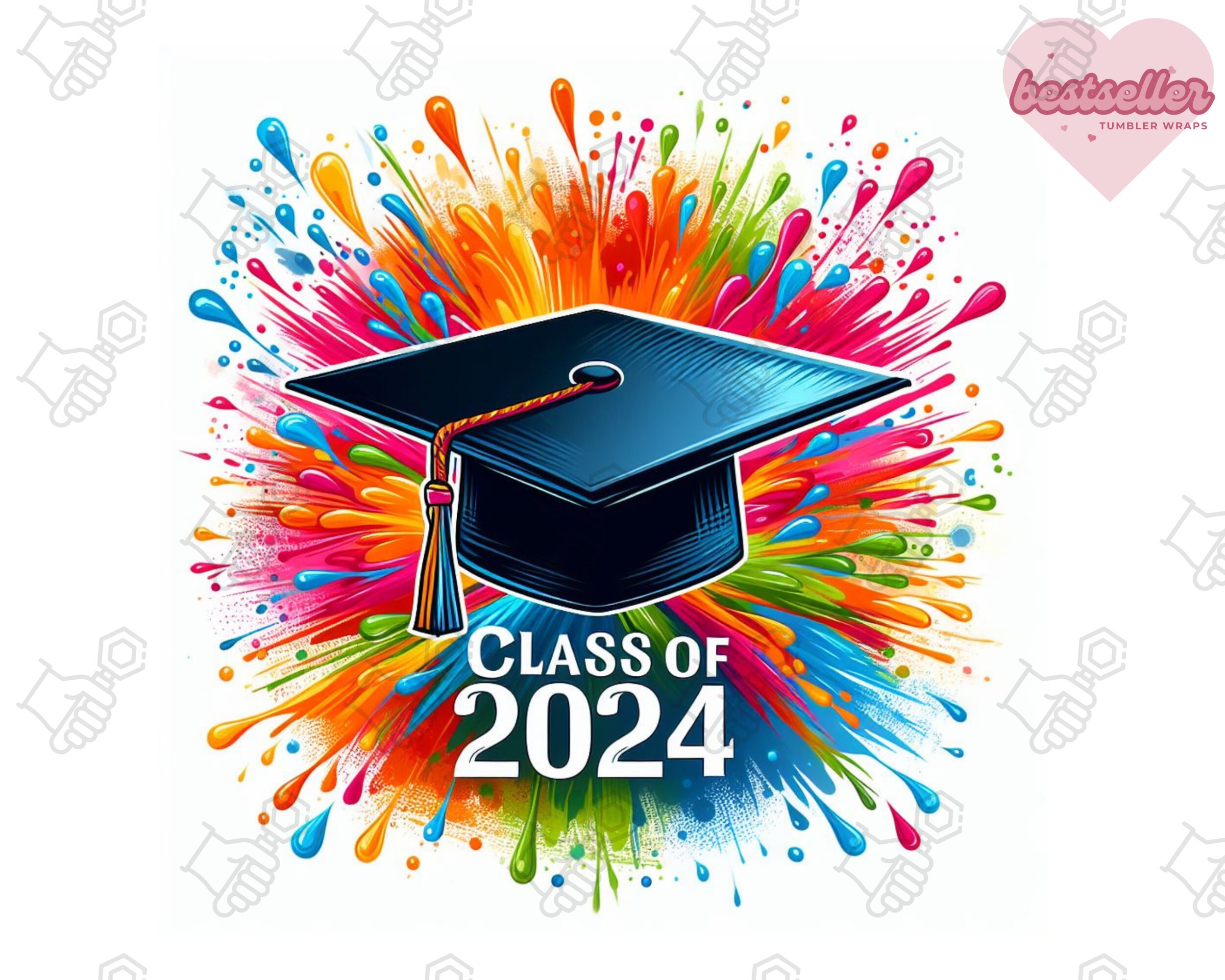 Graduation Tumbler Wrap Design, Senior 2024 Sublimation Wrap Png, 2024 ...