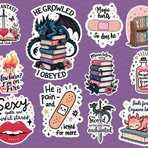 100 Romantasy Digital Stickers PNG Bundle, Shadow Daddy, Dragon ...