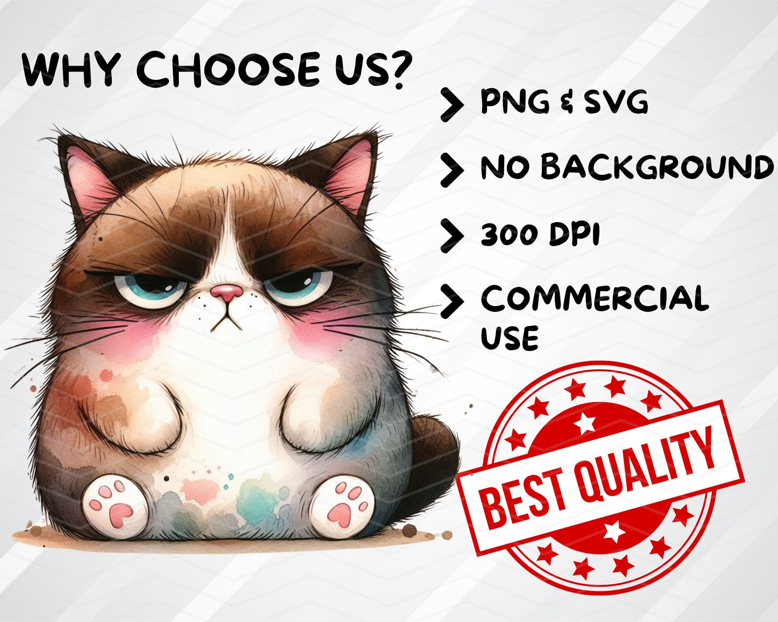 80 Grumpy Funny Cat Clipart, Cute Cat Clipart Bundle, Cartoon Cat PNG ...