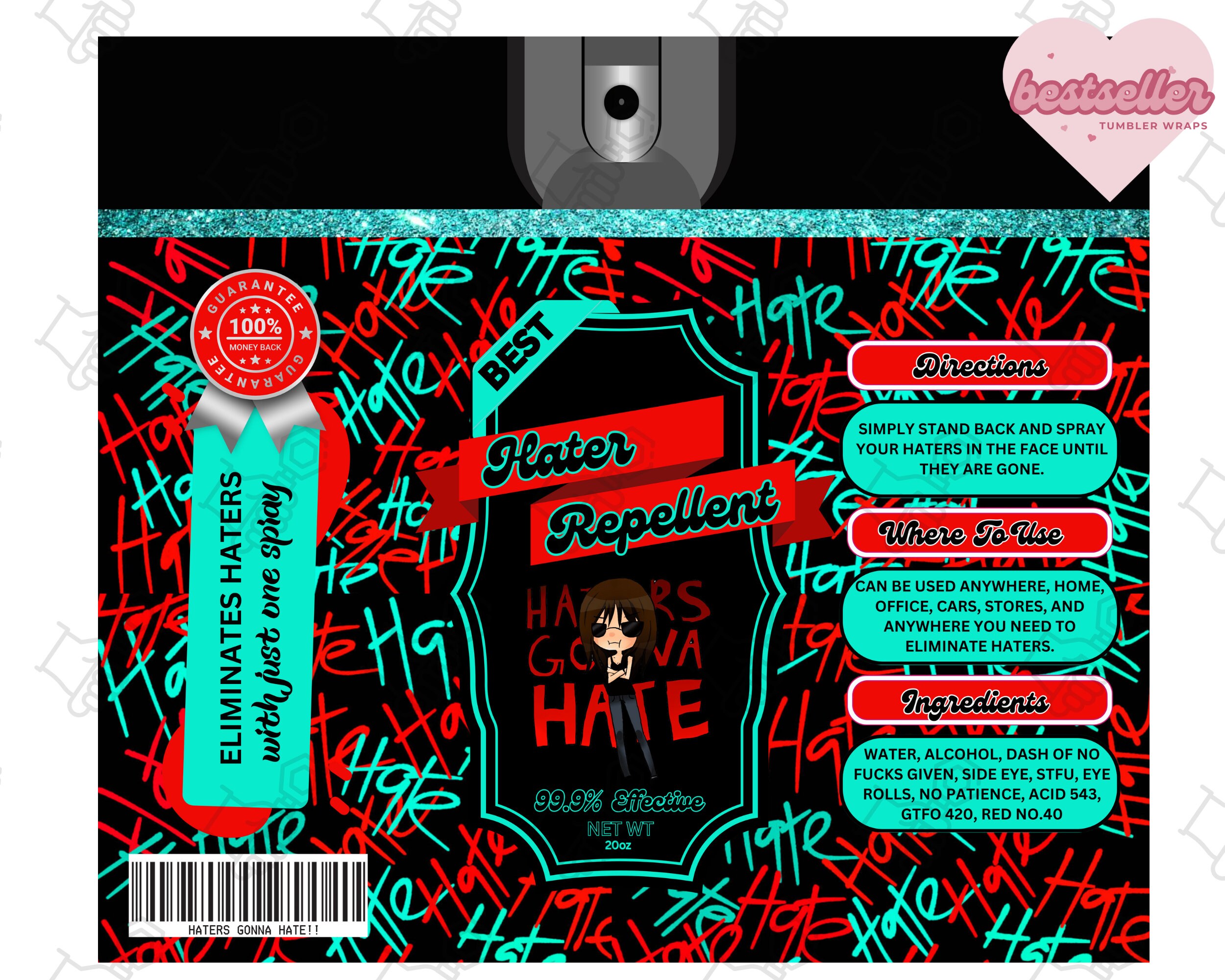 Haters Be Gone Spray, Hater Repellent Spray, Spraytumbler Wrap, PNG ...