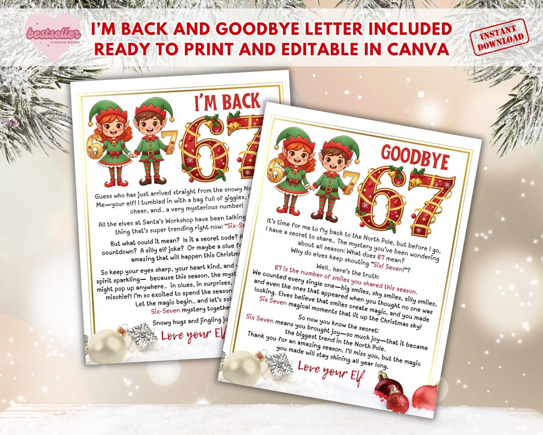 6 7 Elf Arrival Letter, Six Seven Elf Letter, 6-7 Elf Welcome Letter ...
