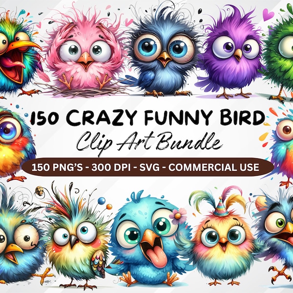 Funny Birds Drawing - Etsy UK