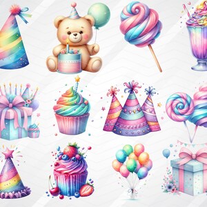 Birthday Clipart Bundle - 600+ Birthday PNG, Watercolor Birthday ...