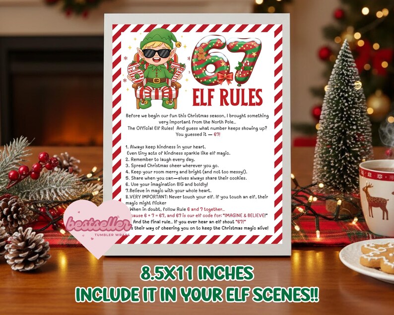 6 7 Elf Rules, Six Seven Elf Letter, 6-7 Elf Rules Letter, Elf Rules ...