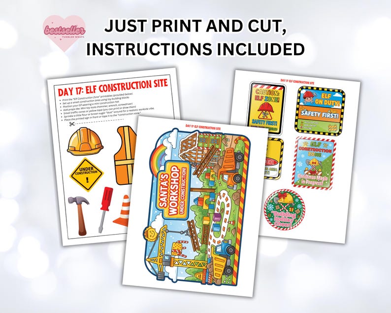 Construction Elf Props, Printable Elf Construction Site Props, Elf ...