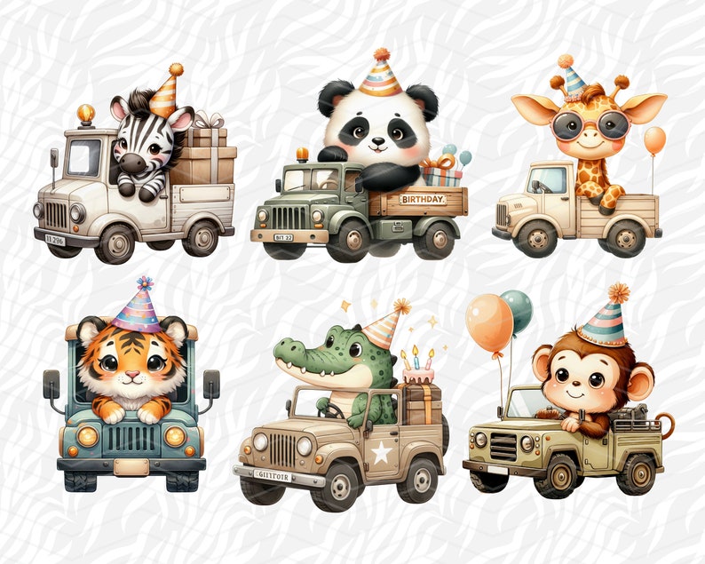 Safari Animals Clipart Watercolor, Jungle Safari Png, Baby Safari ...