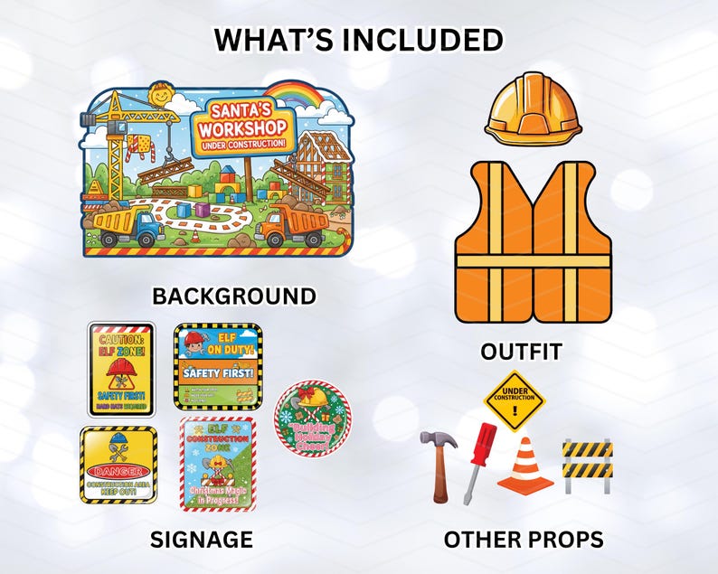 Construction Elf Props, Printable Elf Construction Site Props, Elf ...