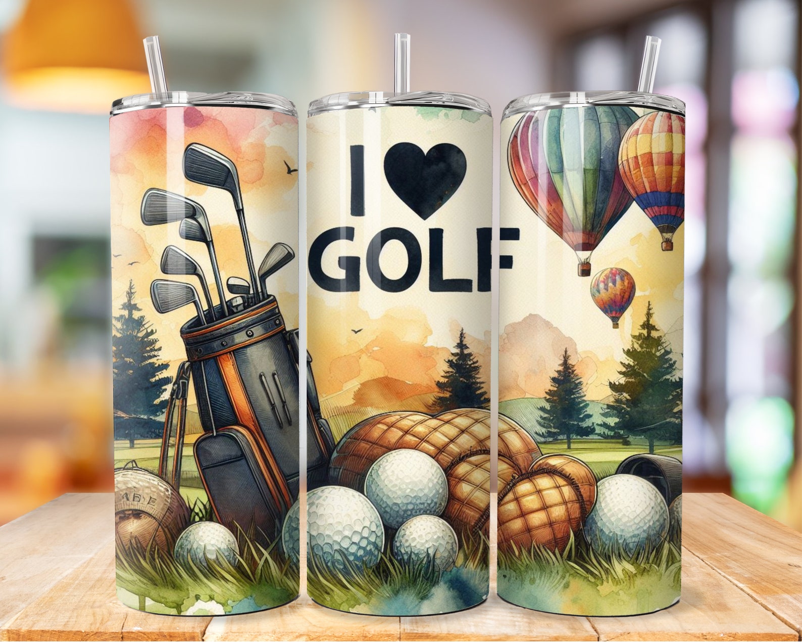 Golf Tumbler Wrap, 20oz Skinny Tumbler Sublimation Designs, Golf PNG ...