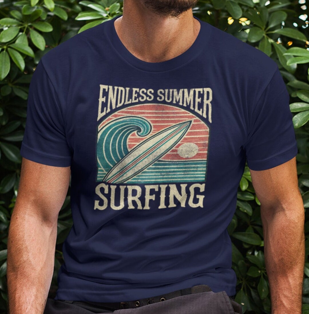 Endless Summer Surfing T-shirt - Vintage Surf Tee - Retro Beach Apparel ...