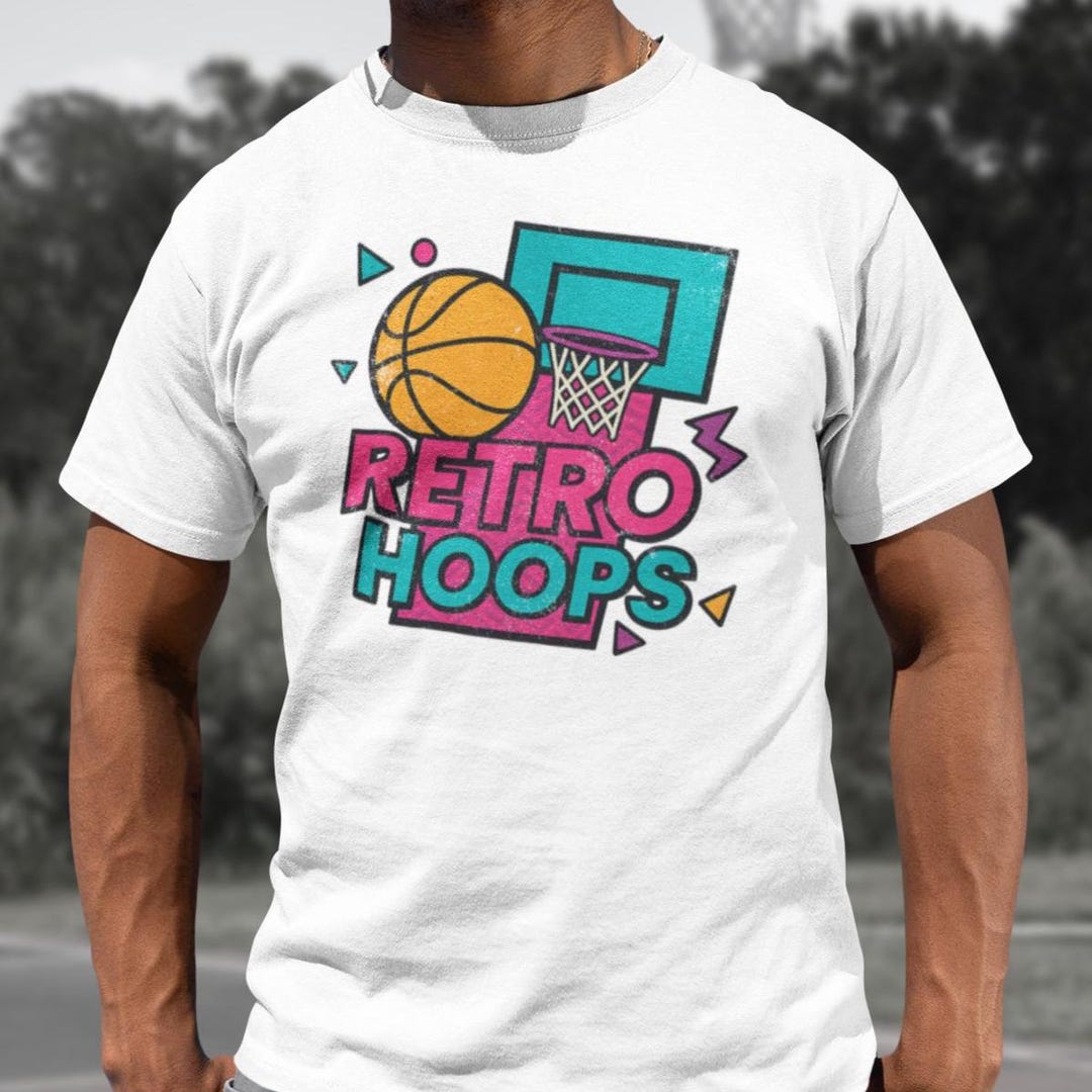 Retro Hoops Basketball T-shirt: 90s Vintage Graphic Tee - Etsy