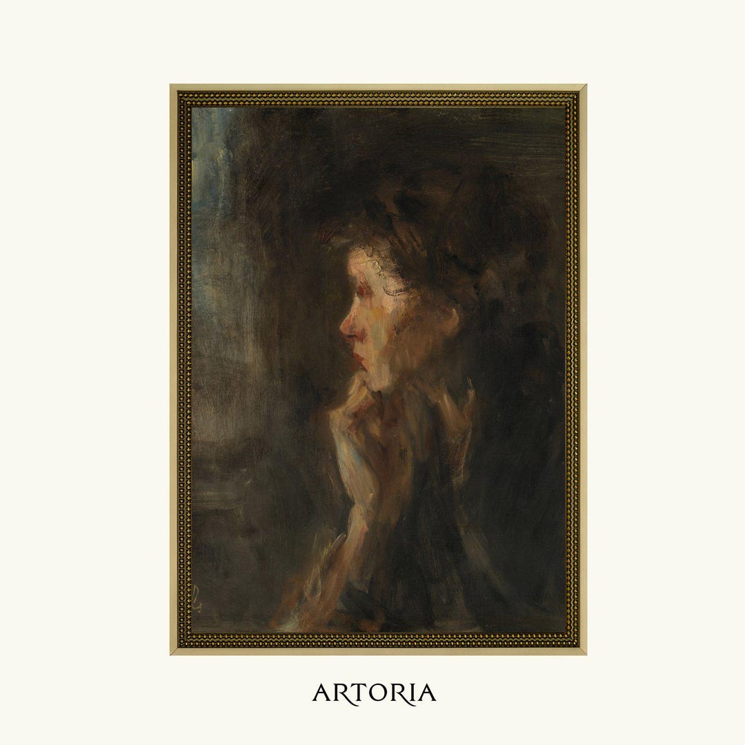 Antique Portrait of a Woman Poster | Contemplation Wall Art | Pondering ...
